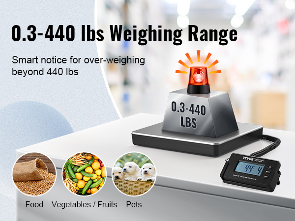 VEVOR Digital Shipping Scale, 440 lbs x 1.7 oz. Heavy Duty Postal Scale ...