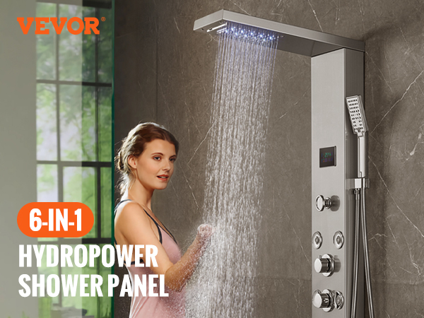 VEVOR Shower Panel System, 6 Shower Modes, LED & Screen ...