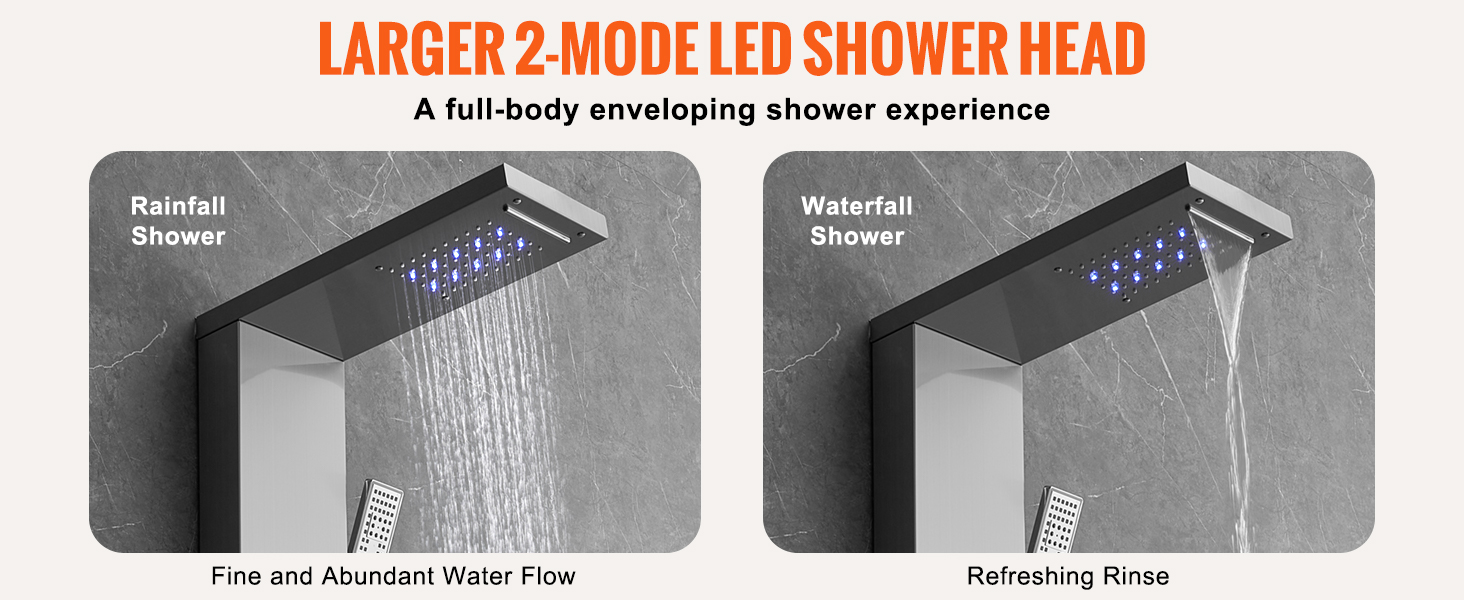 VEVOR Shower Panel System, 6 Shower Modes, LED & Screen ...