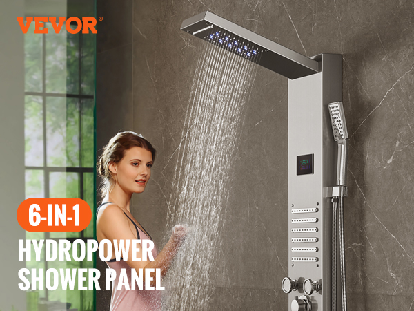 VEVOR Shower Panel System, 6 Shower Modes, LED & Screen ...