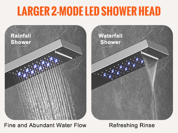 VEVOR Shower Panel System, 6 Shower Modes, LED & Screen ...