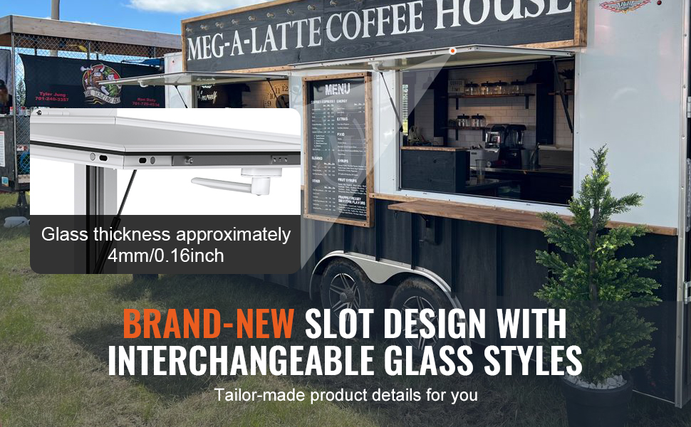 VEVOR Concession Window 36"x36", Aluminum Alloy Food Truck Service ...