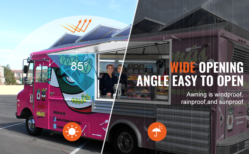 VEVOR Concession Window 36"x36", Aluminum Alloy Food Truck Service ...