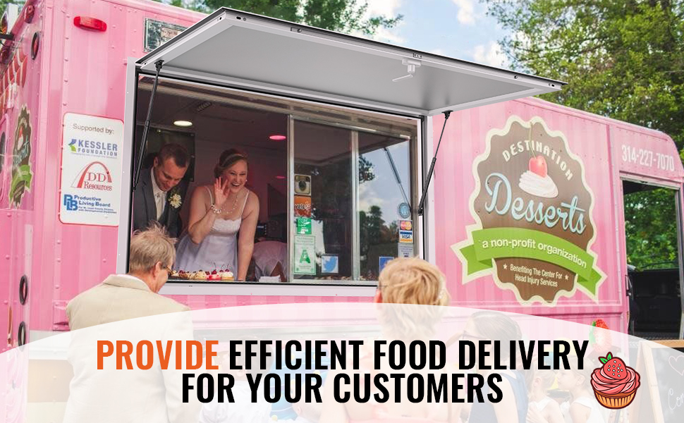VEVOR Concession Window 36"x36", Aluminum Alloy Food Truck Service ...