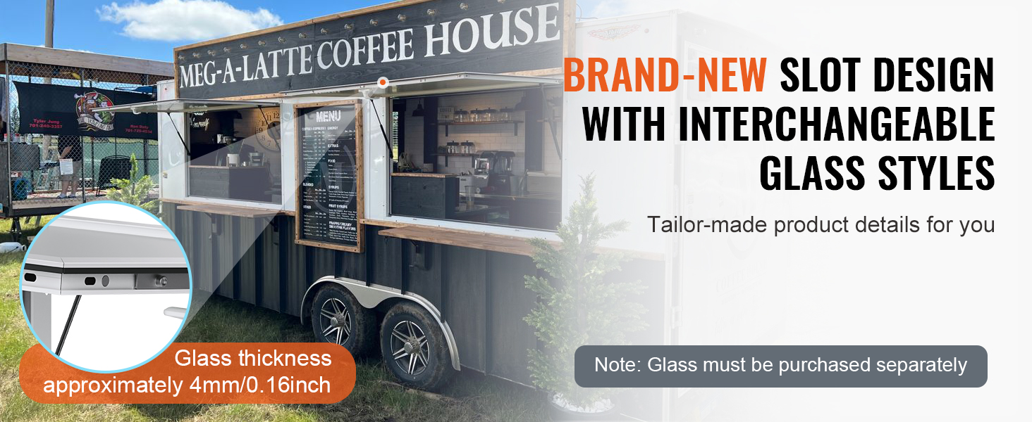 VEVOR Concession Window 64"x40", Aluminum Alloy Food Truck Service ...