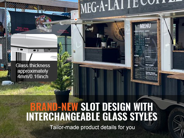 VEVOR Concession Window 72"x48", Aluminum Alloy Food Truck Service ...