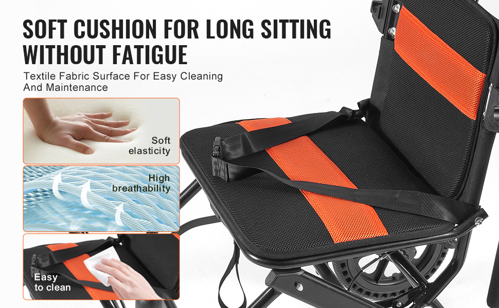 VEVOR Wheelchair Aluminum Alloy Transport Chair Foldable 18-In W Seat ...