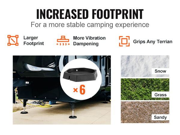 VEVOR RV Leveling Pads, 9 Inch Round Landing Feet, Permanent Attached ...