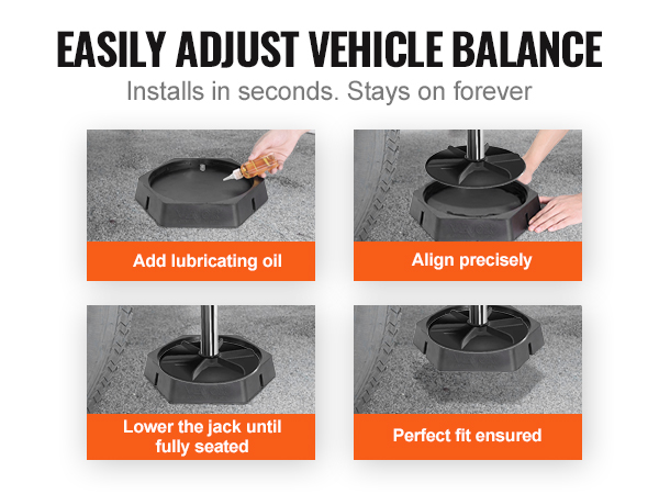 VEVOR RV Leveling Pads, 9 Inch Round Landing Feet, Permanent Attached ...