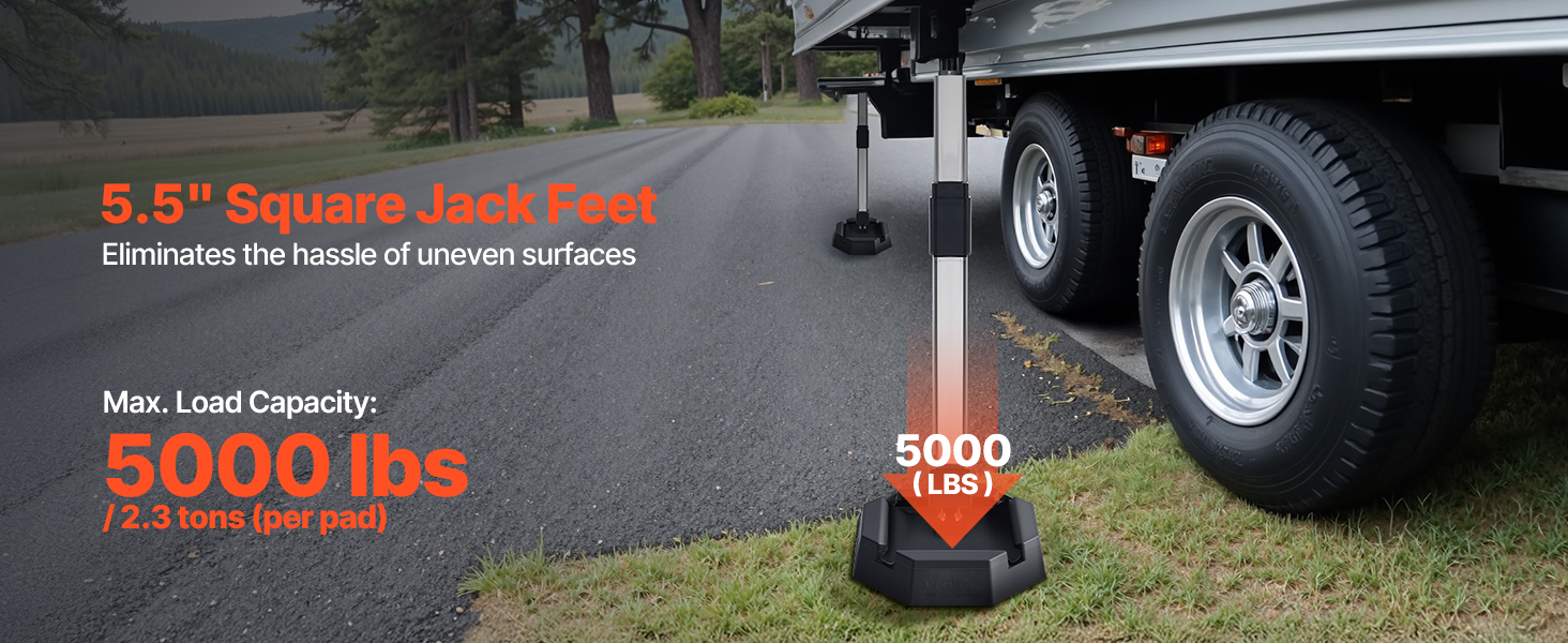 RV Leveling Pads 5000 lbs 4 Pcs Rubber Trailer Jack Pads 5.5" Square ...