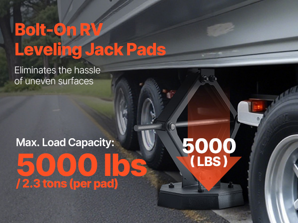 RV Leveling Pads 5000 lbs 4 Pcs Rubber Trailer Jack Pads Scissor Jack ...