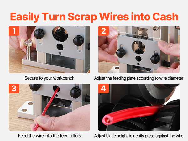Manual Wire Stripper Stripping Machine 0.06-1 in Hand Crank or Drill ...