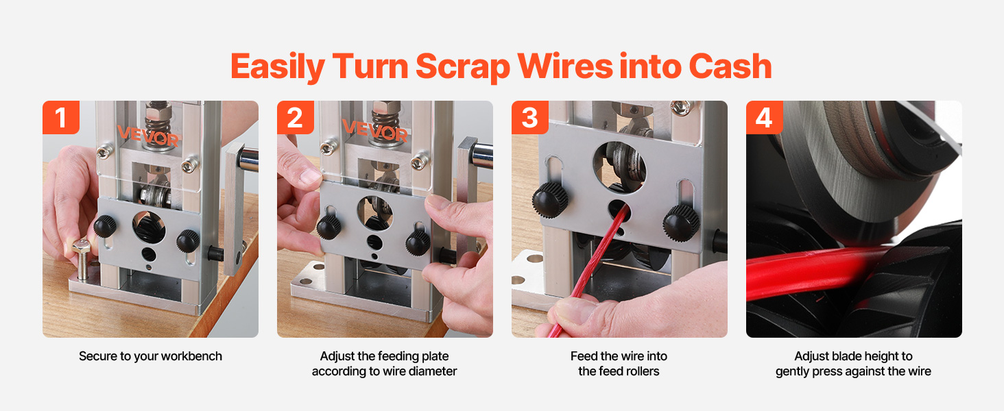 Manual Wire Stripper Stripping Machine 0.06-1 in Hand Crank or Drill ...