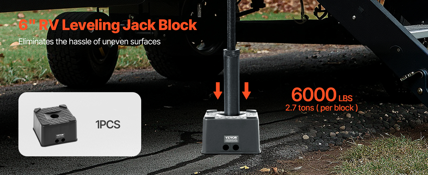 Trailer Jack Block 6" High 6000 lbs RV Leveling Block Camper ...