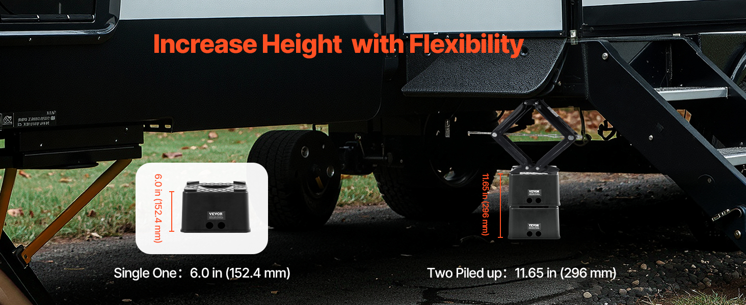 Trailer Jack Blocks 2Pcs 6" High 6000lbs RV Leveling Blocks for 5th ...