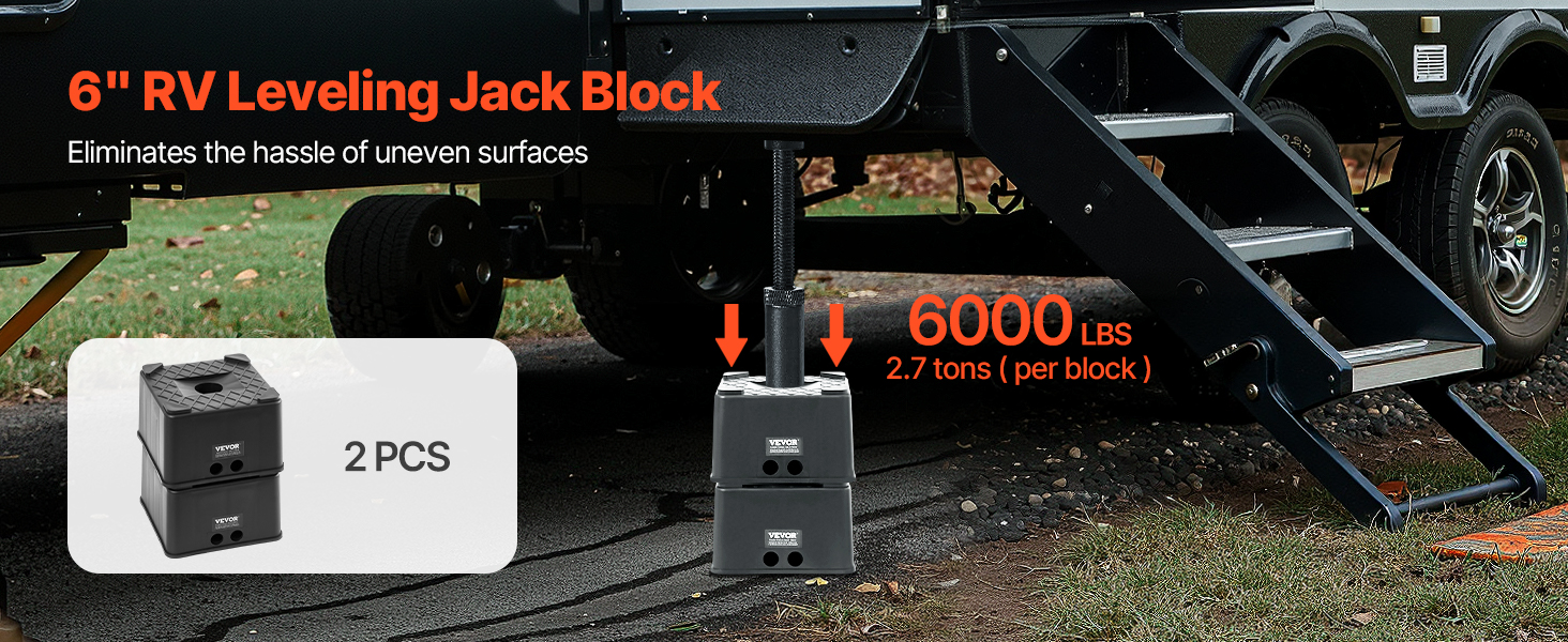 Trailer Jack Blocks 2Pcs 6" High 6000lbs RV Leveling Blocks for 5th ...