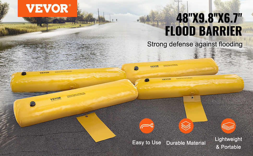 VEVOR Flood Barriers, Sandbag Alternative Flood Bags 4 Pack, Flood ...