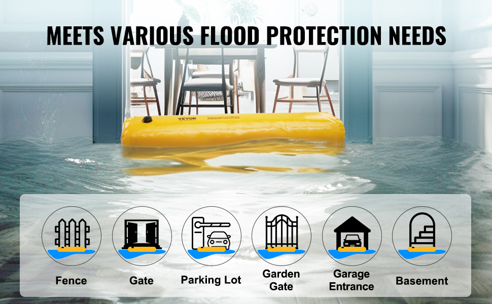 VEVOR Flood Barriers, Sandbag Alternative Flood Bags 4 Pack, Flood ...