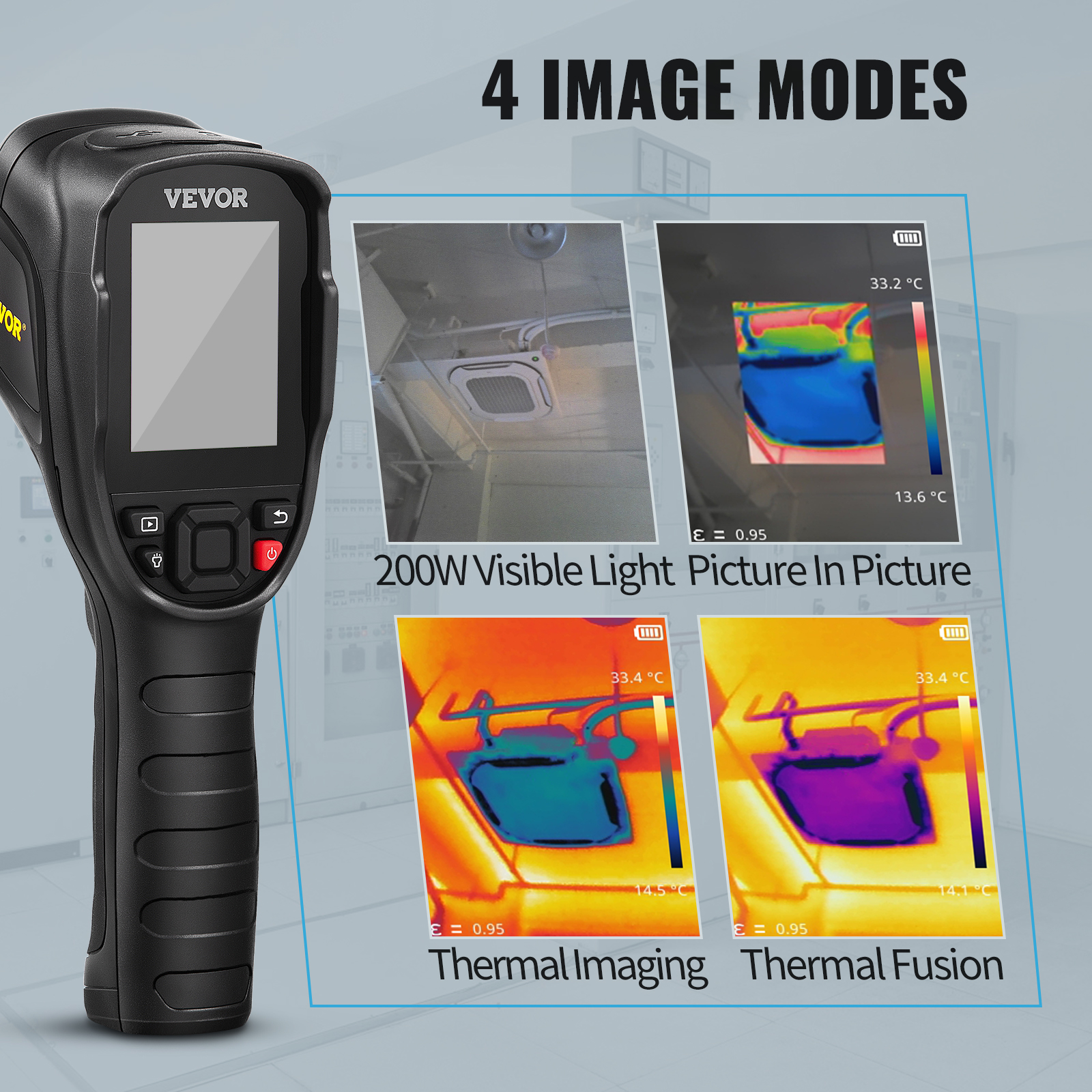 VEVOR Thermal Imaging Camera, 240x180 IR Resolution with 2MP Visual ...