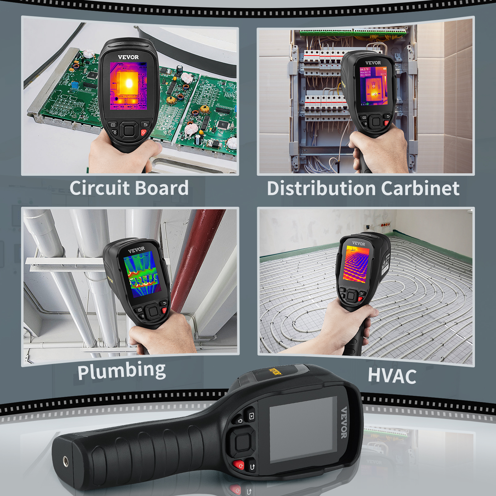 VEVOR Thermal Imaging Camera, 240x180 IR Resolution with 2MP Visual ...