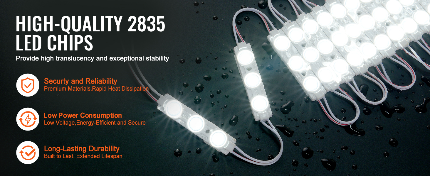 VEVOR 200PCS LED Storefront Lights, 103 ft DC 12V, LED Module Lights ...