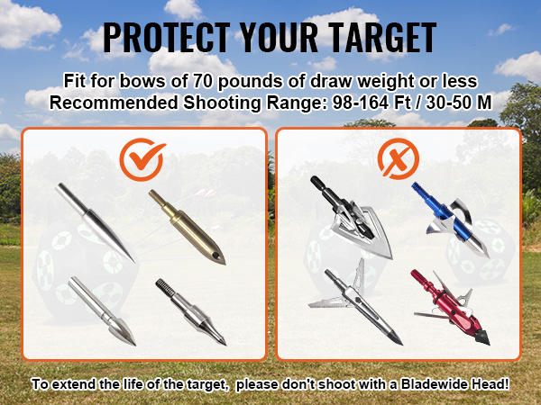 VEVOR Archery Target, 15"x15" All-side Shotting Archery Arrow Target ...
