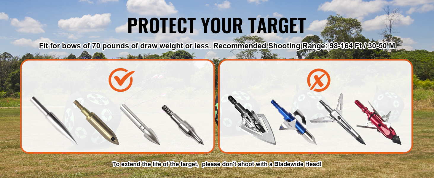 VEVOR Archery Target, 15"x15" All-side Shotting Archery Arrow Target ...