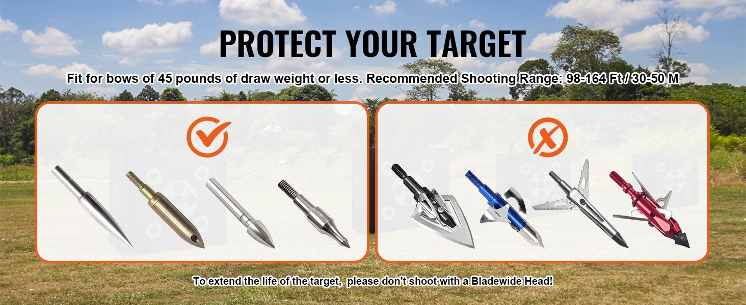 VEVOR Archery Target, 16"x18" All-side Shotting Archery Arrow Target ...