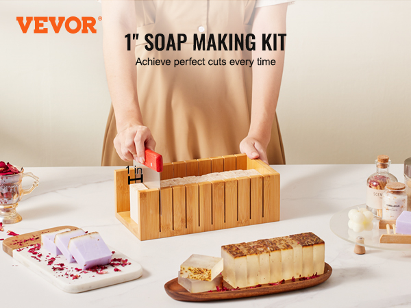 VEVOR Soap Making Kit, Bamboo Cutting Box and Inner Box with Silicone ...