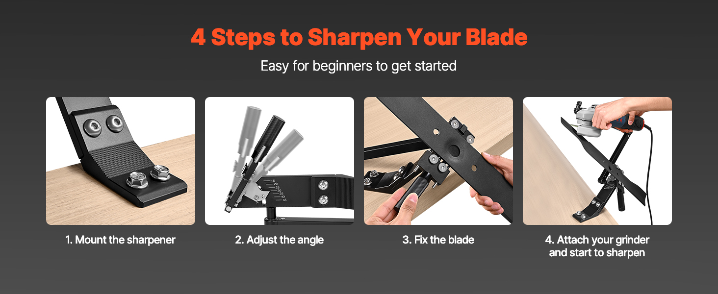 VEVOR Lawn Mower Blade Sharpener 15°-45° Adjustable Lawnmower Blade ...