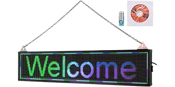 VEVOR LED Scrolling Sign, 40" x 9" WiFi & USB Control, Full Color P6 ...