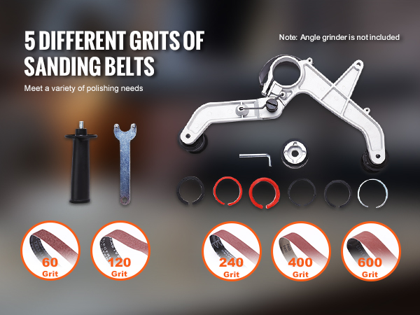 VEVOR Belt Sander Adapter for Angle Grinder, Pipe or Tube Sanding ...