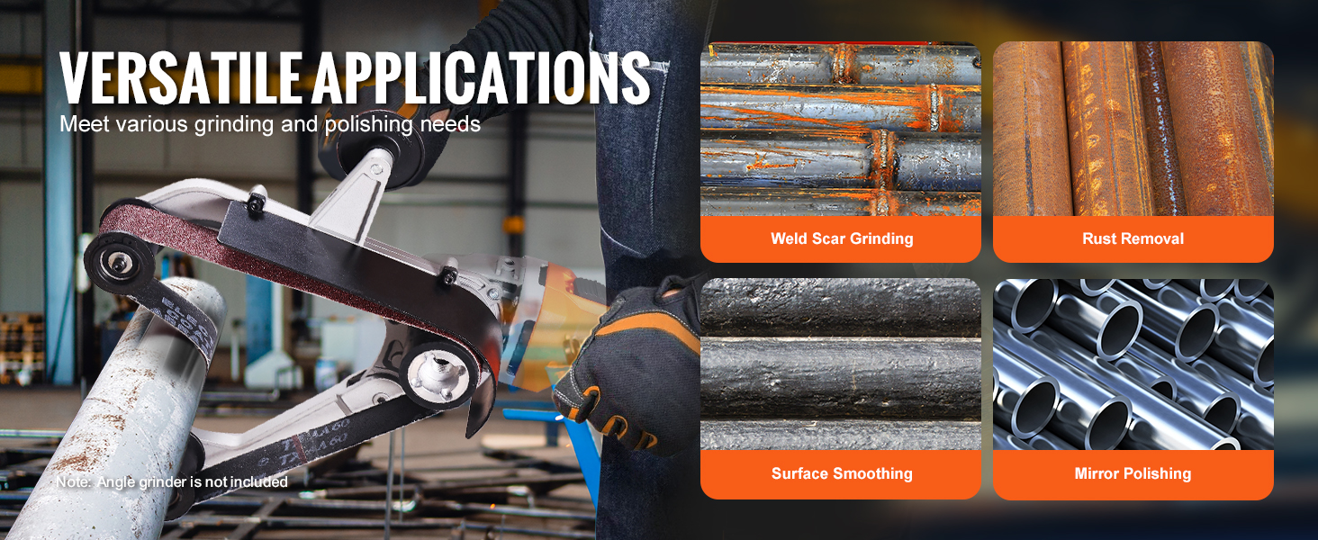 VEVOR Belt Sander Adapter for Angle Grinder, Pipe or Tube Sanding ...