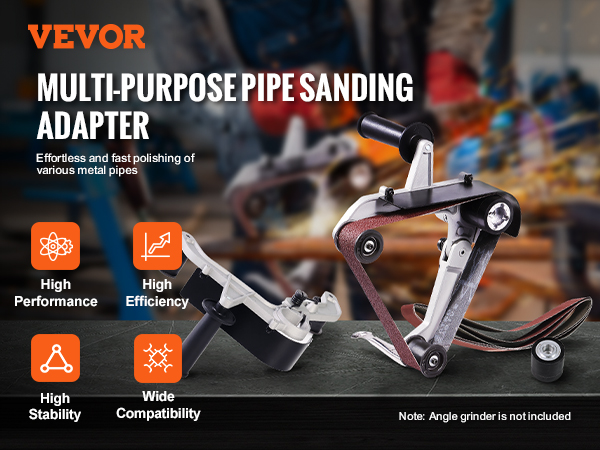 VEVOR Belt Sander Adapter for Angle Grinder, Pipe or Tube Sanding ...