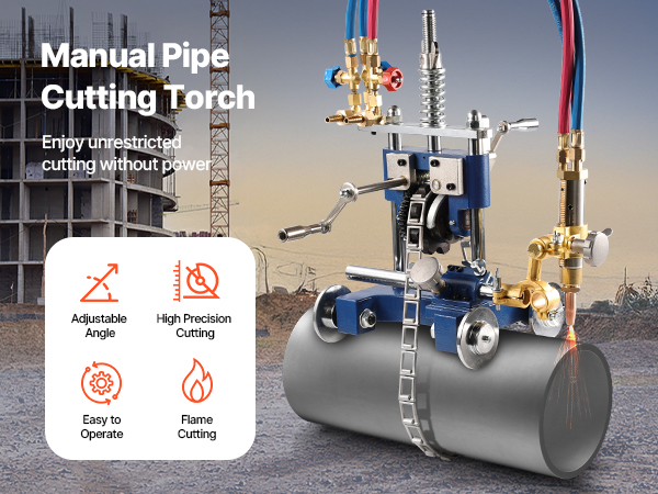 CG2-11Y Manual Gas Pipe Cutting Machine 0.2"-2" Thick Pipe 0°-45 ...