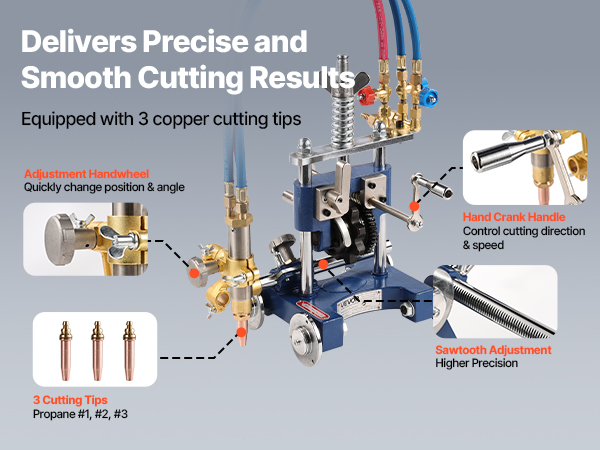 CG2-11Y Manual Gas Pipe Cutting Machine 0.2"-2" Thick Pipe 0°-45 ...