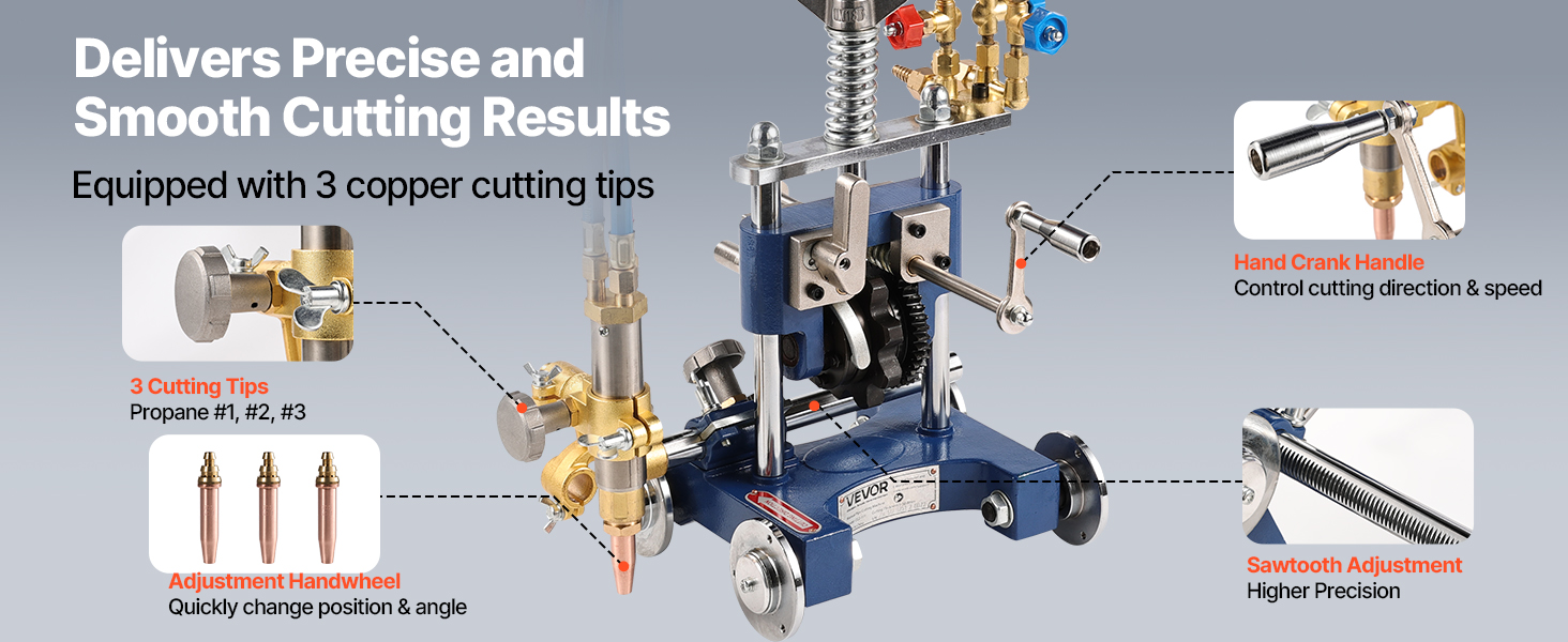 CG2-11Y Manual Gas Pipe Cutting Machine 0.2"-2" Thick Pipe 0°-45 ...