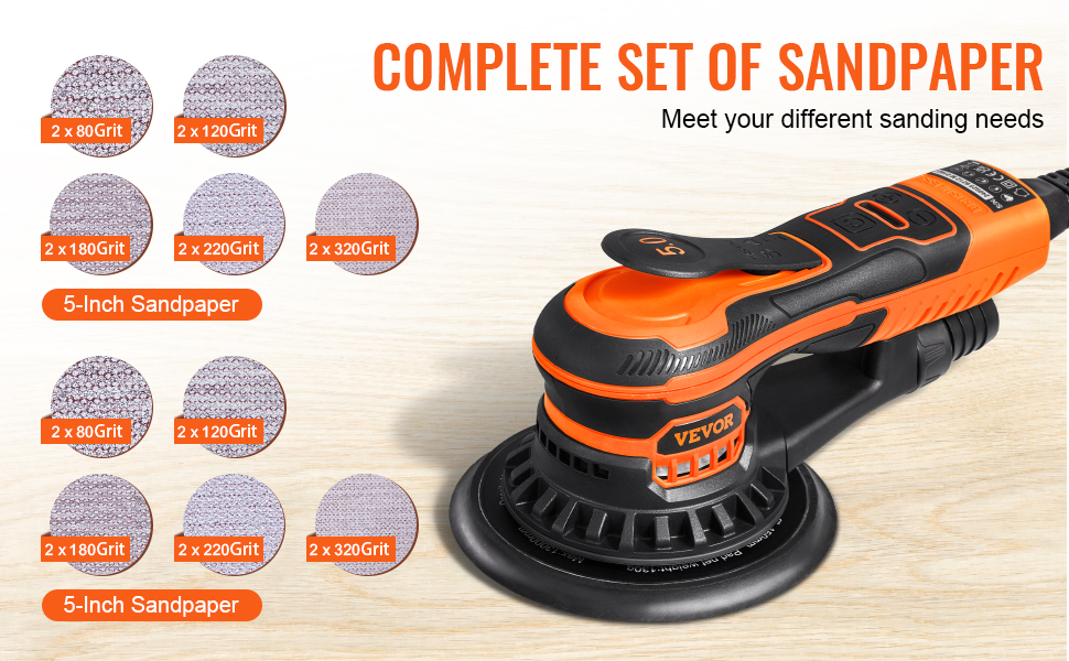 Random Orbital Sander 5" & 6" Brushless Orbital Sander Sander 10000PRM ...