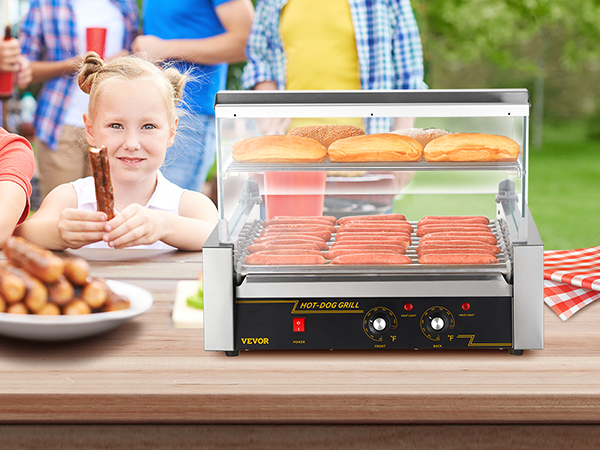 VEVOR Hot Dog Maker Hot Dog Grill Hotdog Rollen Grill Edelstahl 11 ...