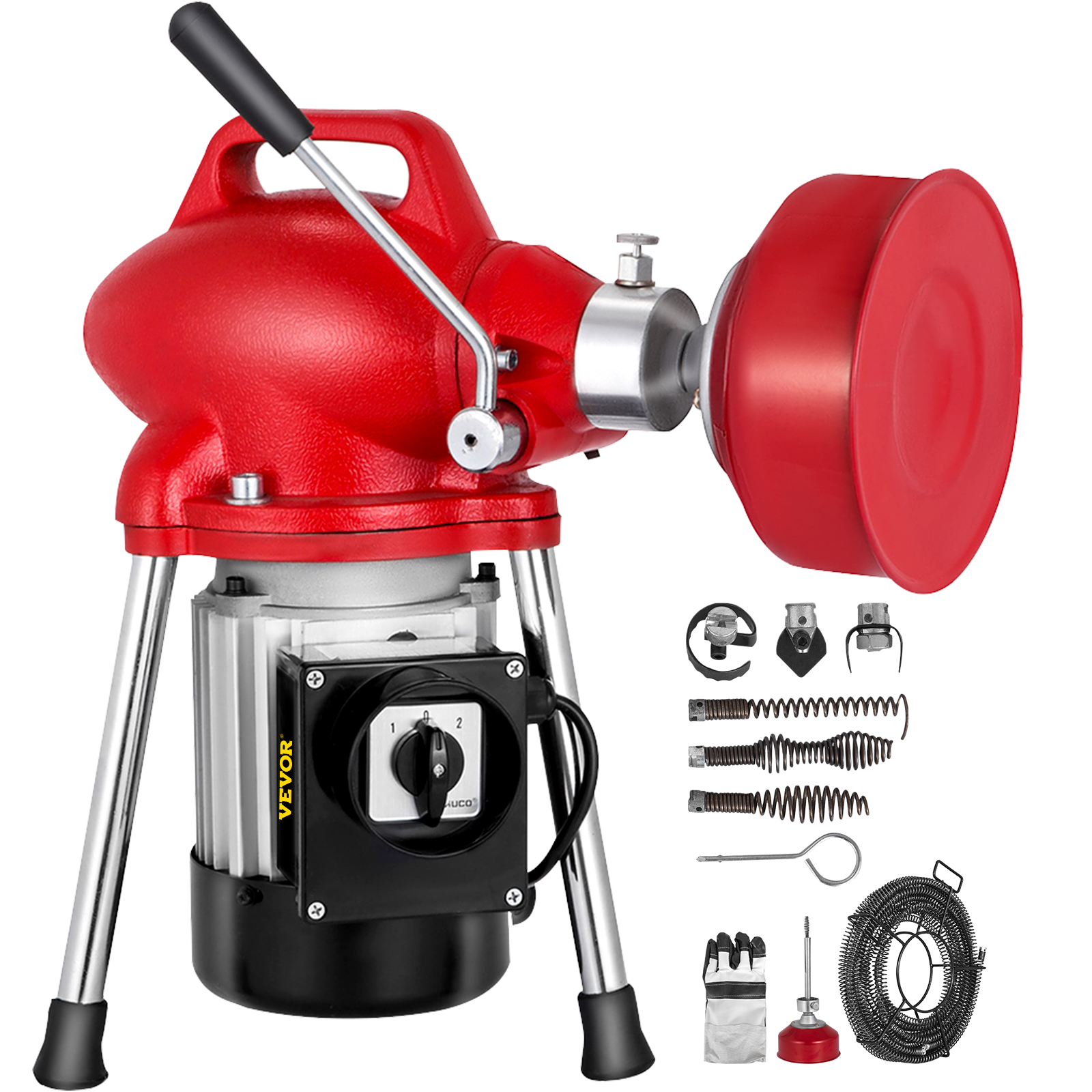 250W Electric Drain Cleaner Auger Pipe Cleaning Machine w/ Cutter ...