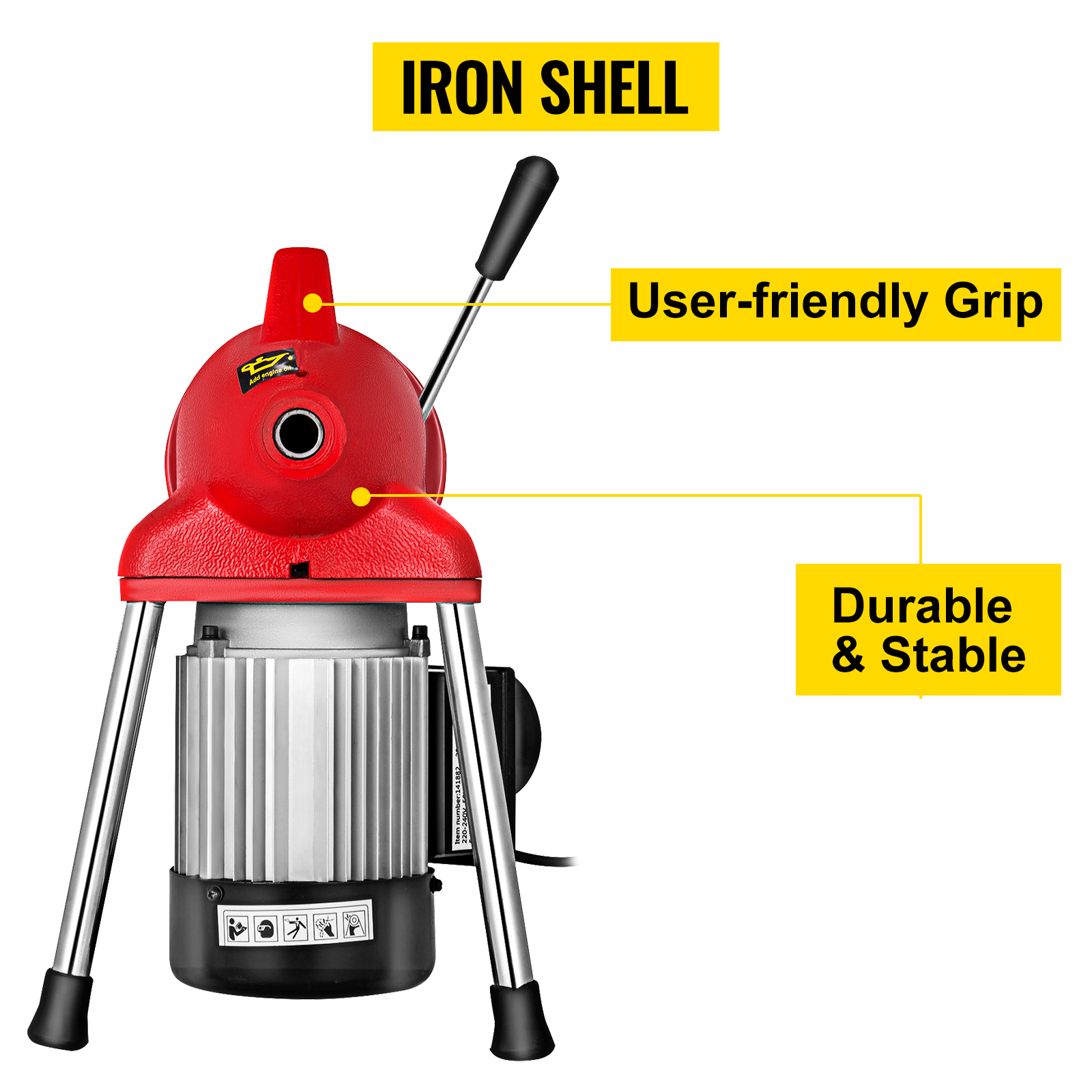 250W Electric Drain Cleaner Auger Pipe Cleaning Machine w/ Cutter ...