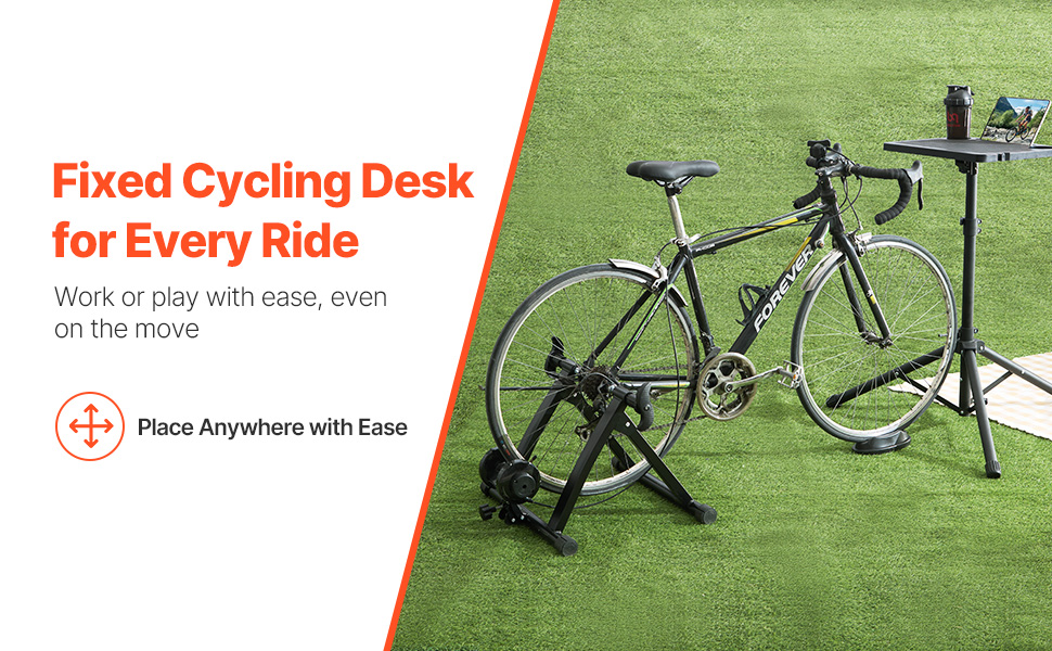 Stationary Cycling Desk Bike Trainer Fitness Desk with Triangle Support ...