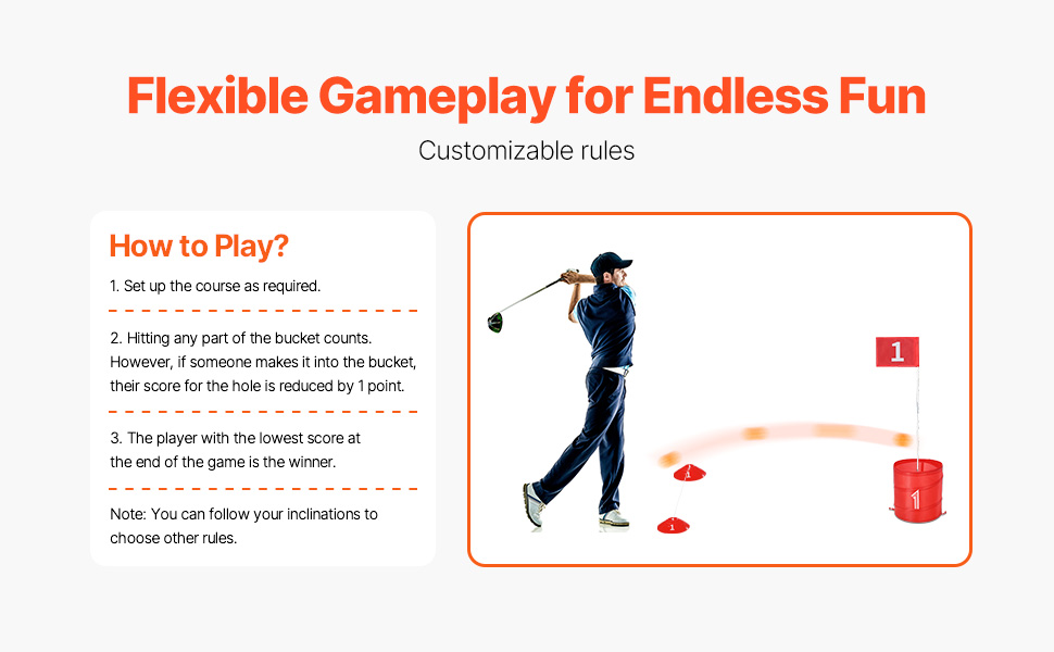 Backyard Golf Game 6 Hole Portable Outdoor Bucket Golf Game for Kids ...