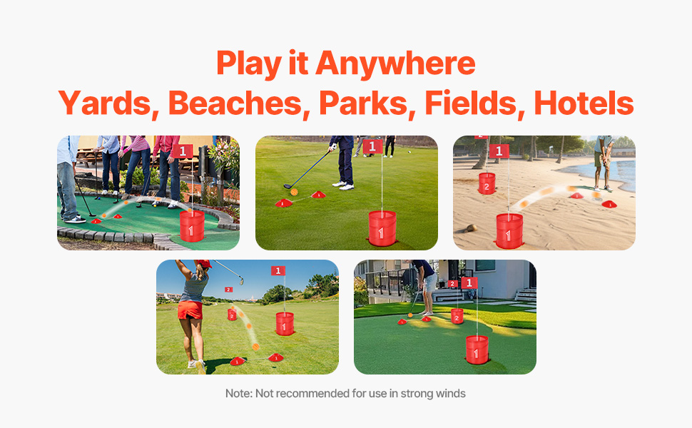 Backyard Golf Game 6 Hole Portable Outdoor Bucket Golf Game for Kids ...