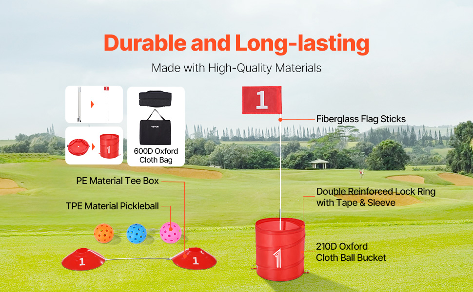 VEVOR Backyard Golf Game 9 Hole Portable Bucket Golf Game for Kids and ...