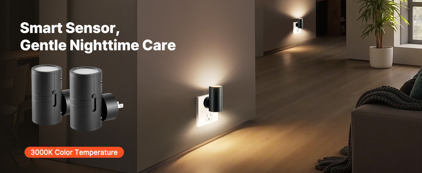 VEVOR LED Night Lights Dusk to Dawn Sensor Modern Night Lights Plug ...