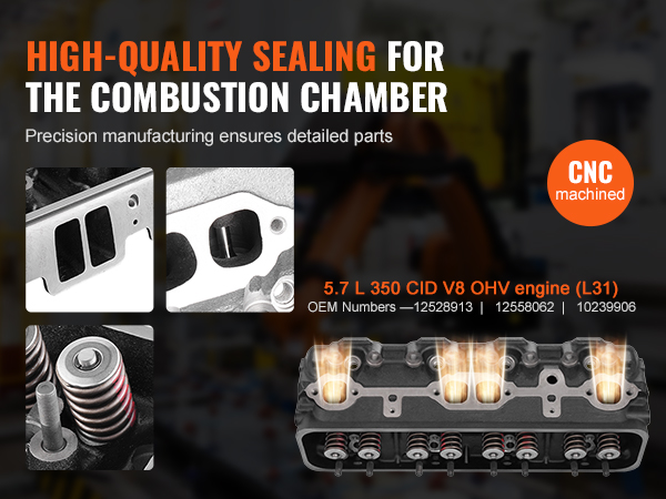 VEVOR Engine Cylinder Head Assembly Replacement Iron for CHEVROLET ...