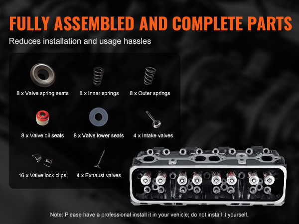 VEVOR Engine Cylinder Head Assembly Replacement Iron for CHEVROLET ...