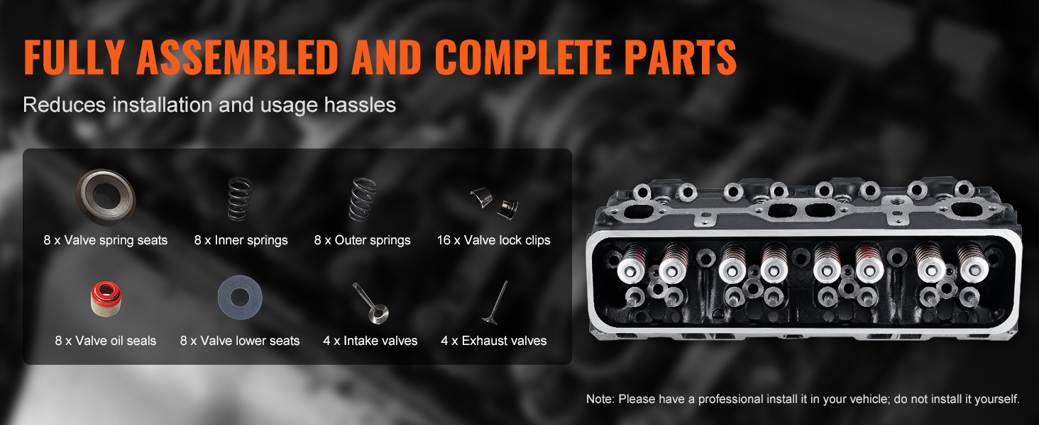 VEVOR Engine Cylinder Head Assembly Replacement Iron for CHEVROLET ...