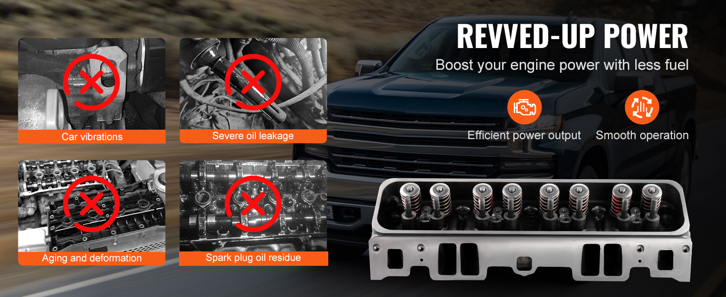 VEVOR Engine Cylinder Head Assembly Replacement Iron for CHEVROLET ...